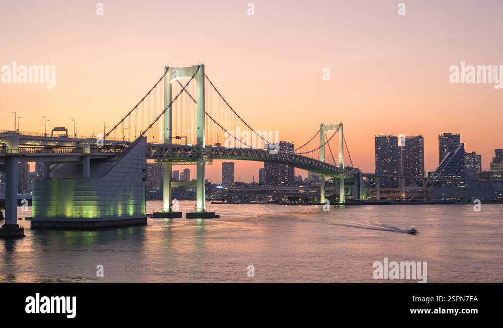Tokyo sunset city skyline day to night timelapse, Odaiba, Japan 4K Time lapse Stock Video ...
