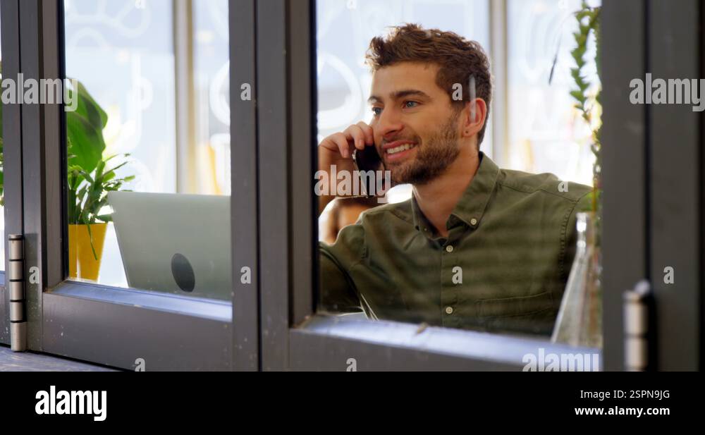 Man talking on mobile phone 4k Stock Video Footage - Alamy