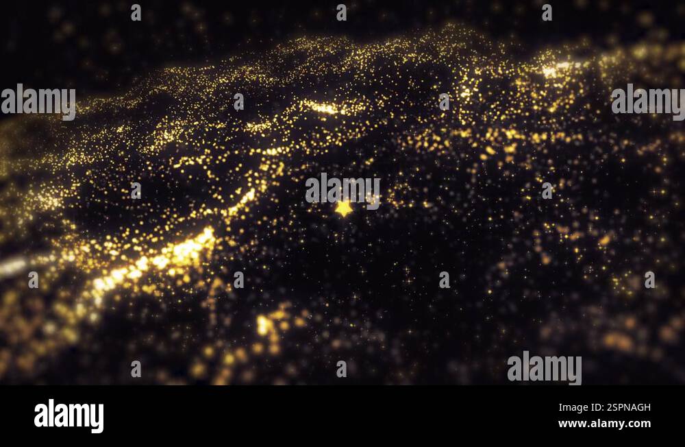 Space gold background with particles. Space golden dust with stars on ...