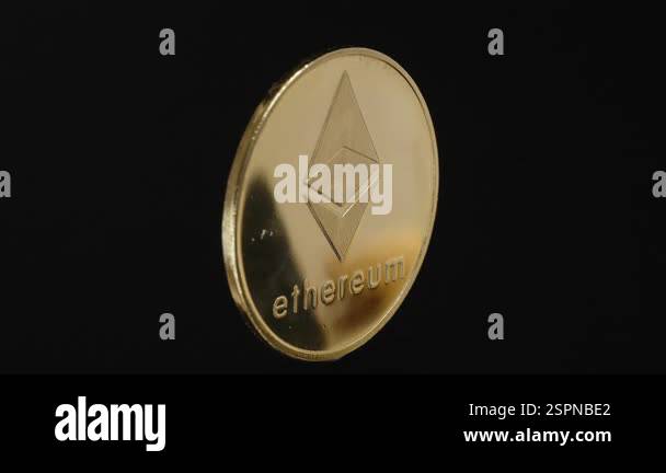 Ethereum Coin Rotating Smoothly in a Continuous Loop with Subtle ...