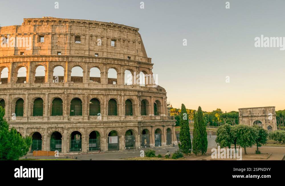 Rome Colosseum (Roma Coliseum) sunrise timelapse, Italy 4K Time lapse ...