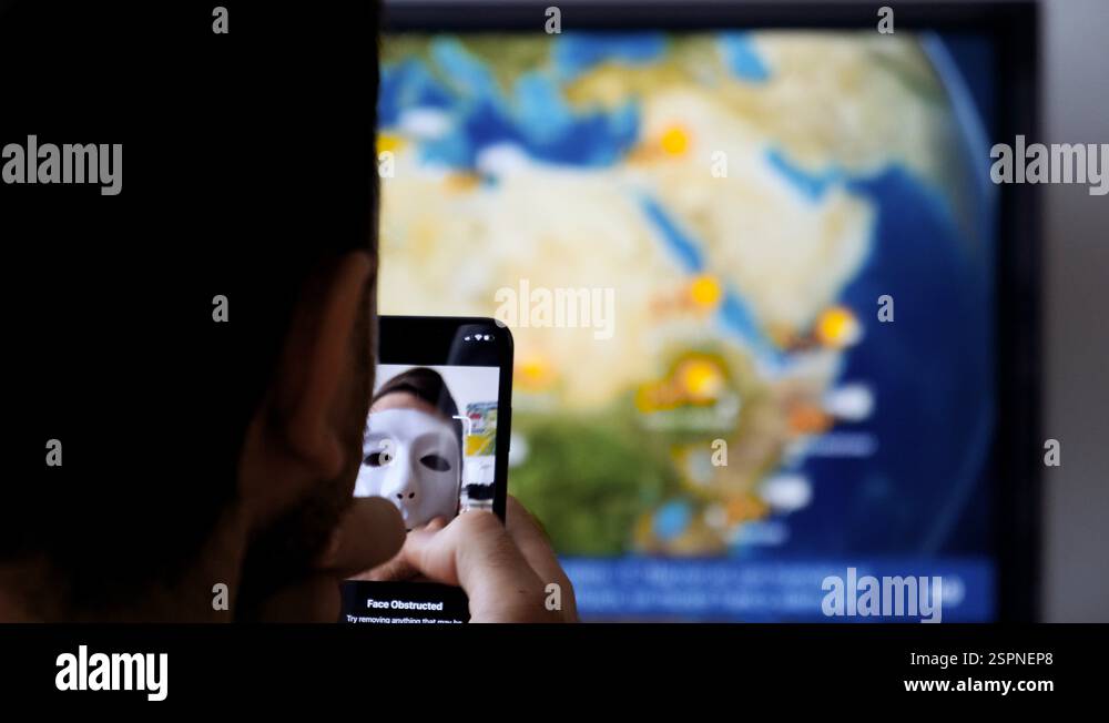 Face obstructed face id anonymous hacker Stock Video Footage - Alamy