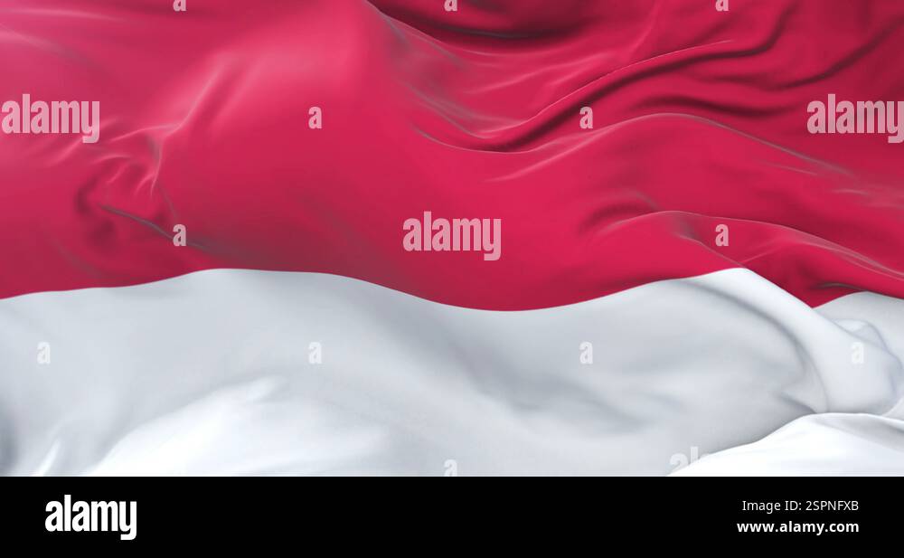 Monaco flag waving at wind in slow in blue sky, loop Stock Video ...