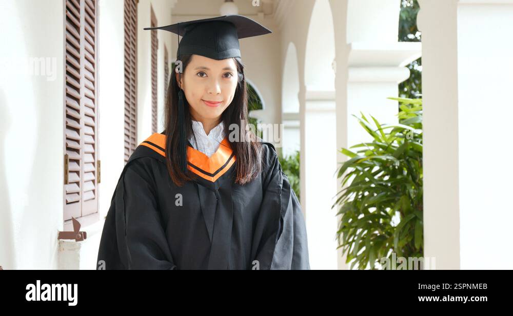 Confident asian woman graduation Stock Video Footage - Alamy