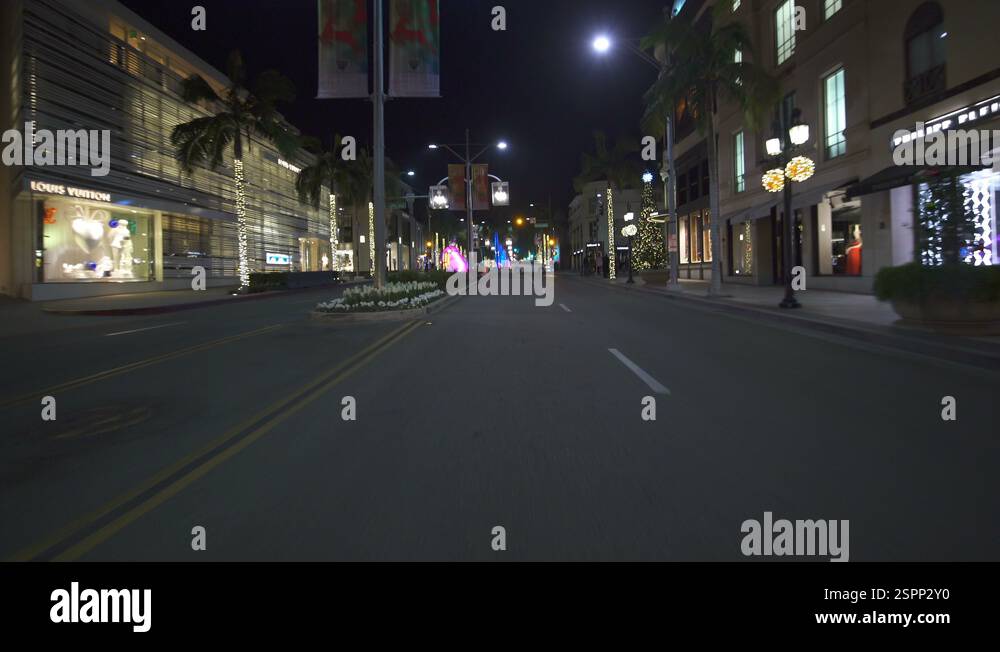 Beverly Hills Rodeo Drive Night Driving Template 08 Wilshire Blvd at ...