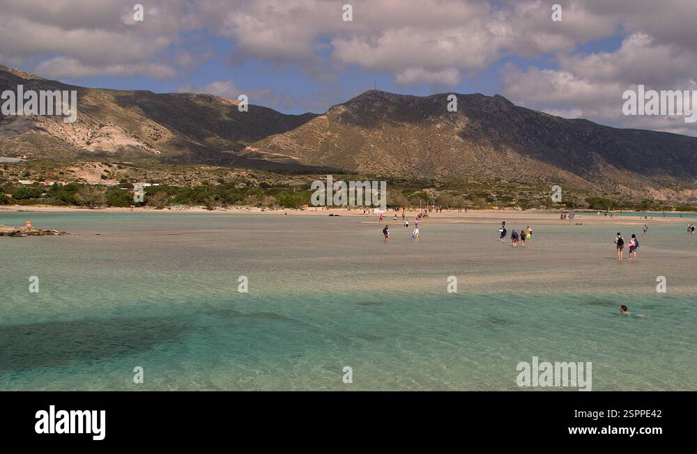 ELAFONISI LAGOON BEACH ELAFONISI CRETE GREECE Stock Video Footage - Alamy