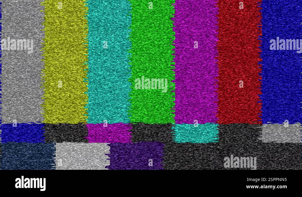 Loopable: Old Analog CRT TV Screen Shows SMPTE Color Bars (Television ...