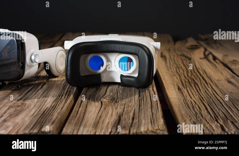 VR goggles old wood planks backdrop Stock Video Footage - Alamy