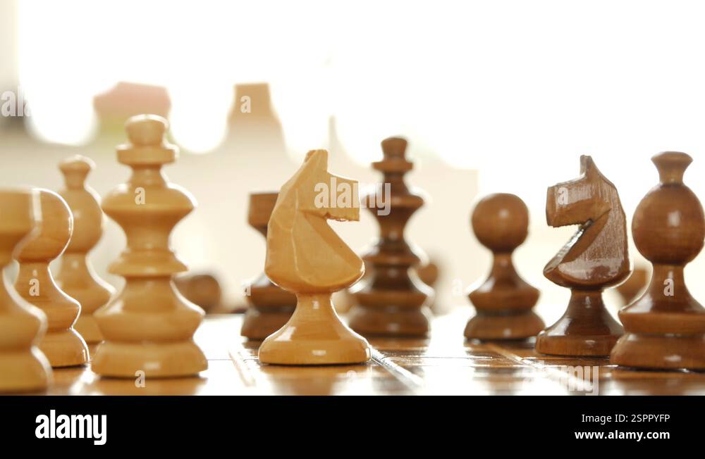 Extreme Close Up Image with Chess Game Pieces Moved on the Board by ...