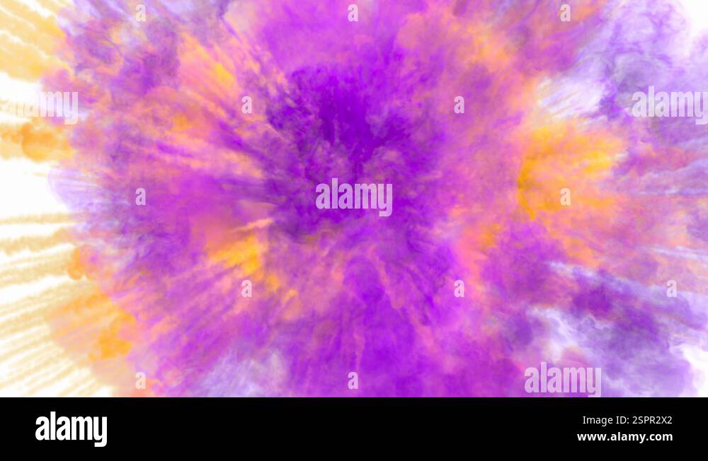 Colored smoke explosion with puff towards the camera, smoke hits camera ...