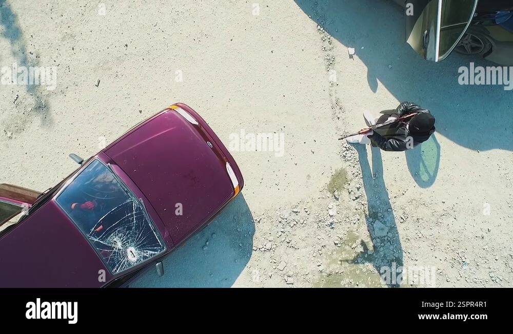 Dangerous man with a machine Gun, ak47,Bodyguard, assassin. Footage ...