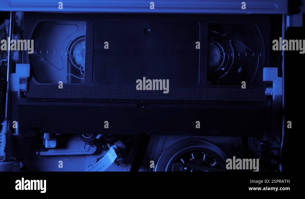VCR VHS mechanics video cassette player insert tape magnetic head ...