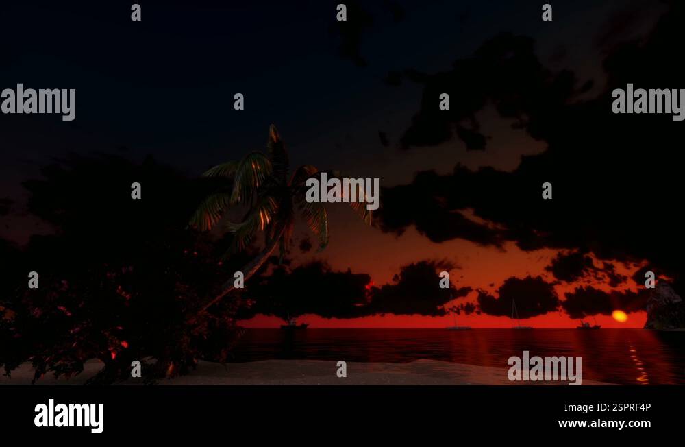 Tropical scene Sunset Time Lapse Clouds Stock Video Footage - Alamy