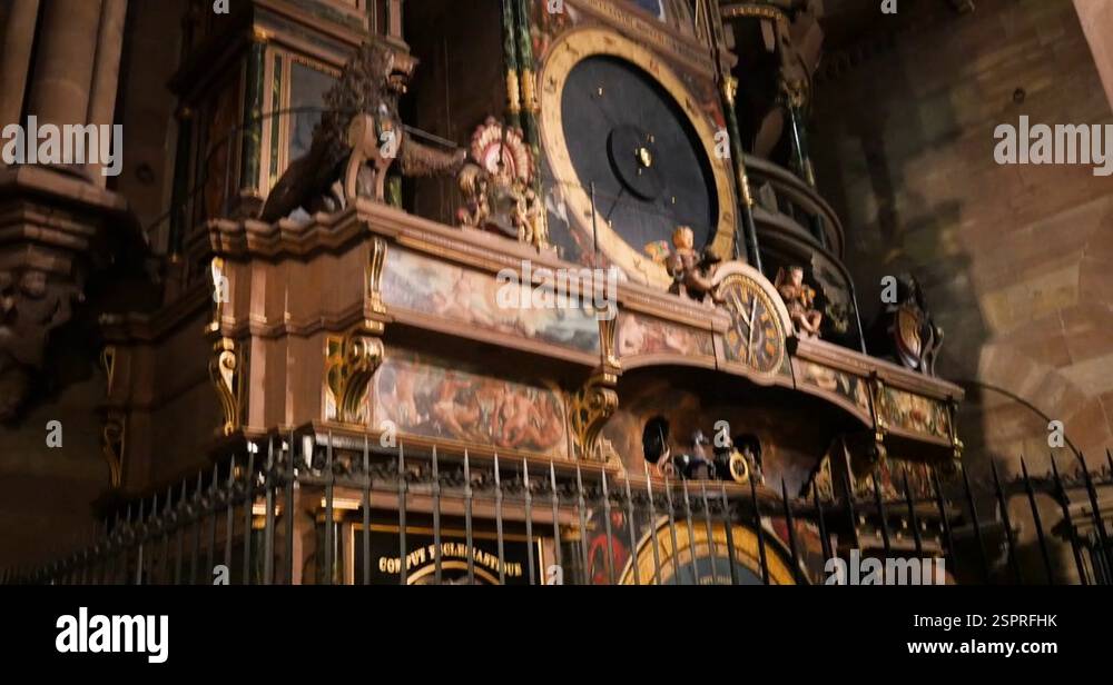 Strasbourg astronomical clock located in the Cathedrale Notre-Dame of ...