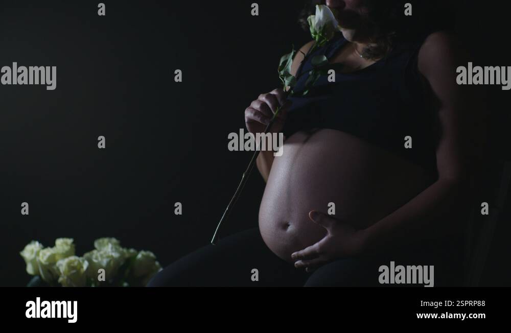 Pregnant Mother Full Term 40 Weeks Showing Belly Beauty Ready For Birth ...