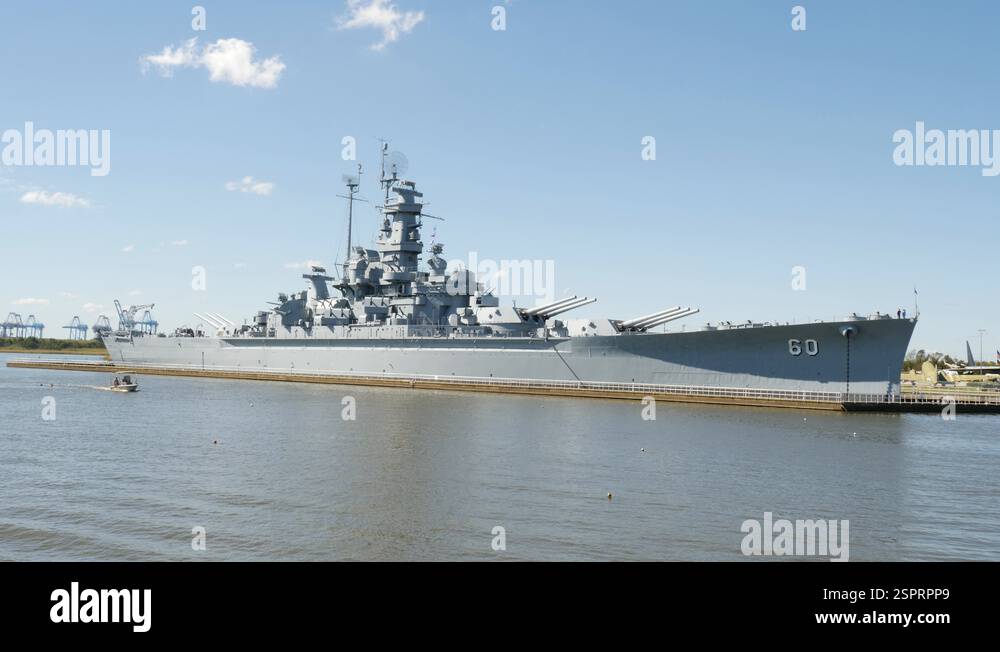 USS Alabama BB-60 Blue Skies Stock Video Footage - Alamy