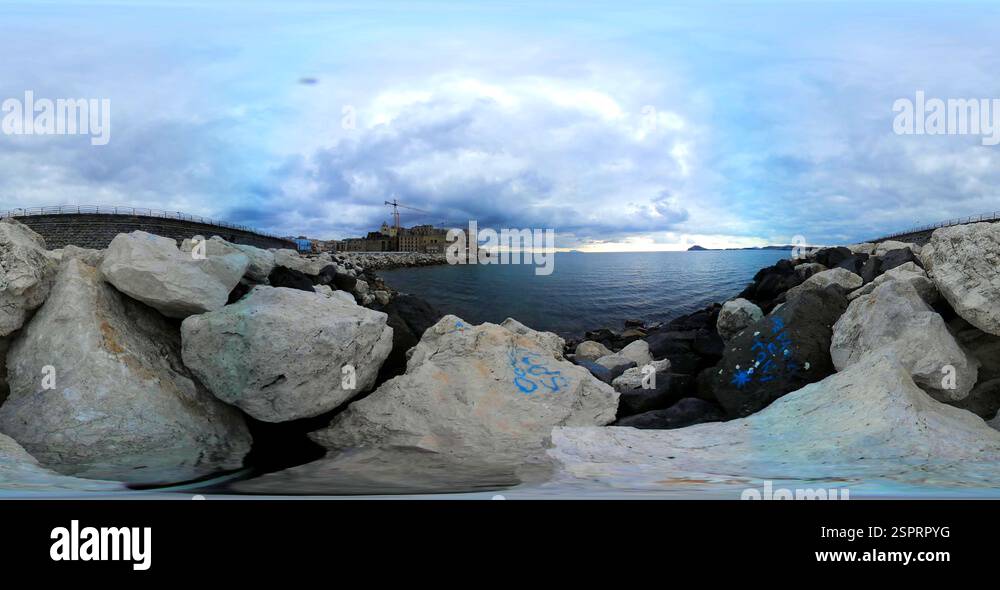 360 VR video ocean panorama on Capri island ITALY Stock Video Footage ...