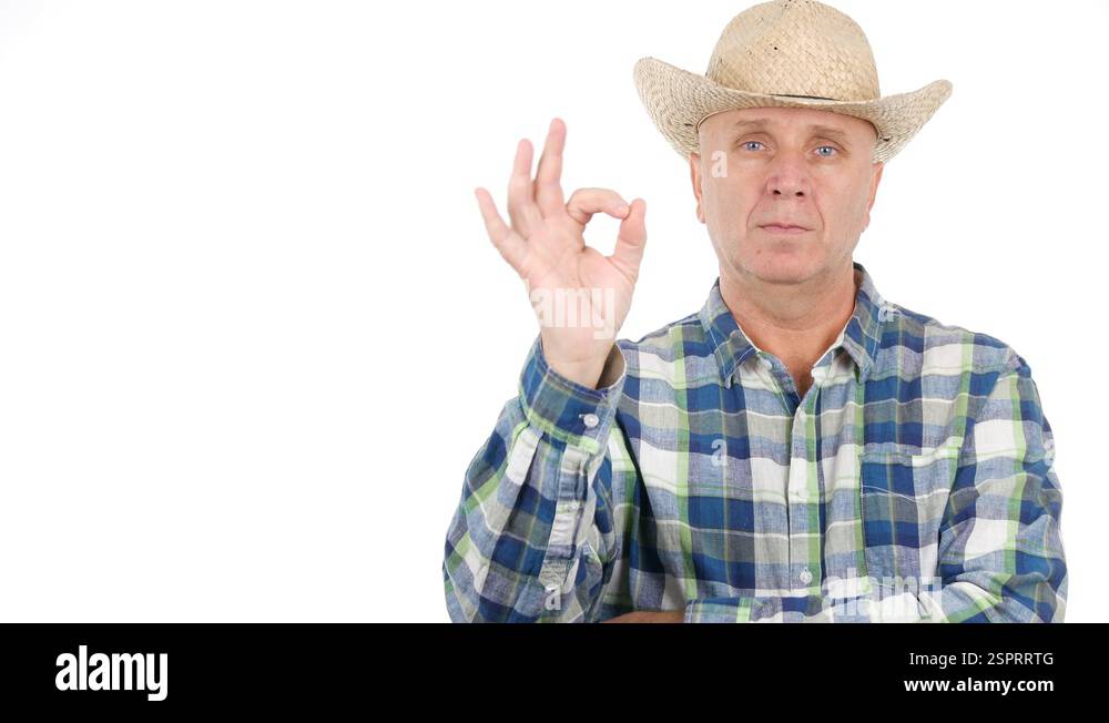 Farmer Show Ok Sign a Hand Gestures Signifying a Big Achievement or ...