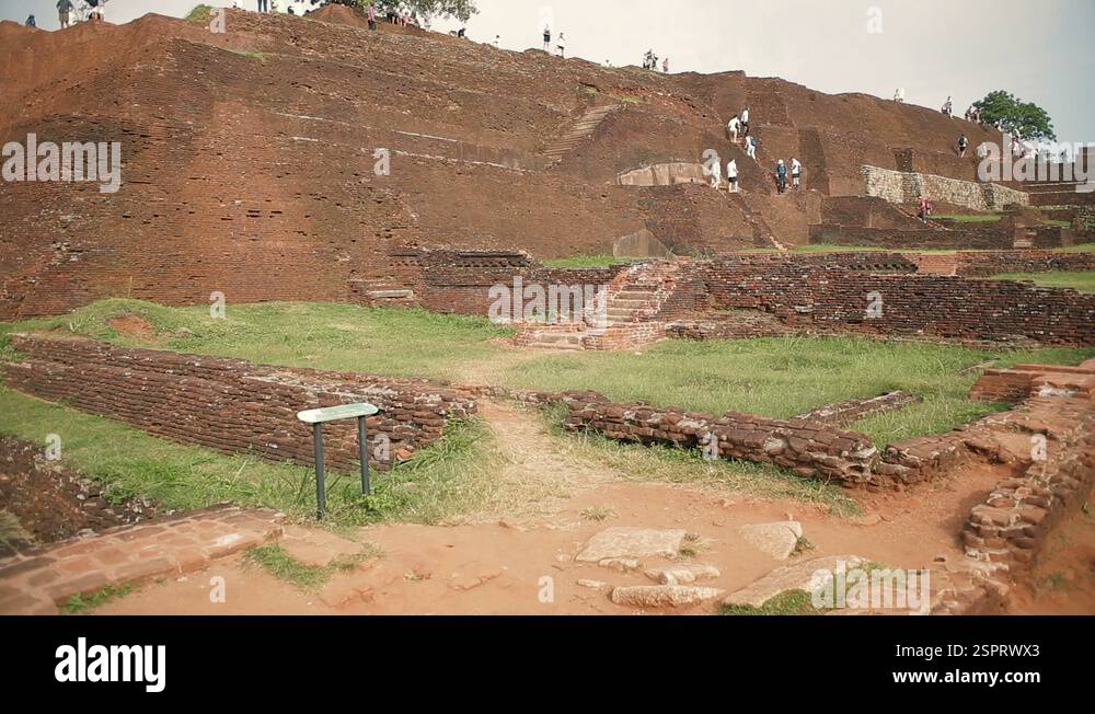 The ancient, destroyed palace of the king on Lion's Rock Stock Video ...