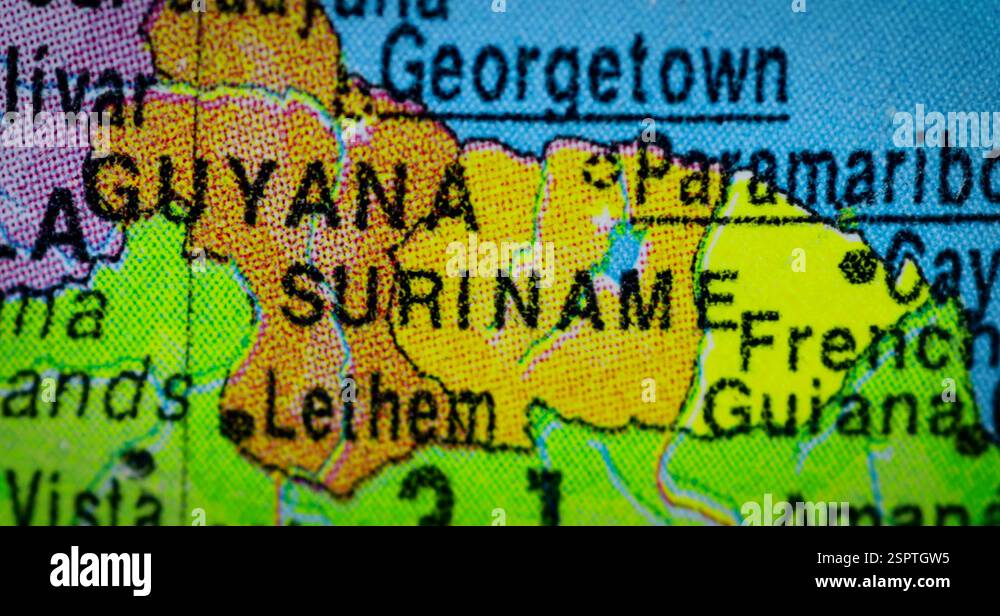 Suriname country map on the globe Stock Video Footage - Alamy