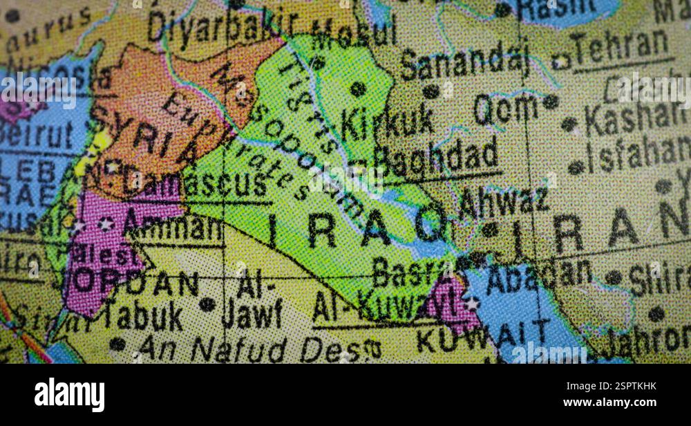 World map with Iraq country map Stock Video Footage - Alamy