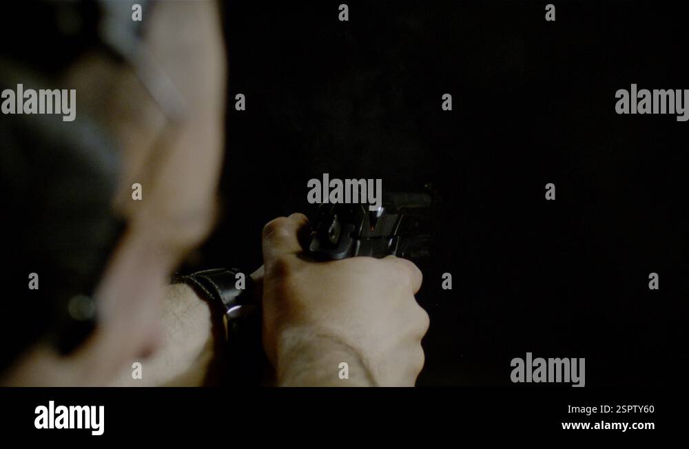 Gun firing a bullet, Ultra Slow Motion Stock Video Footage - Alamy