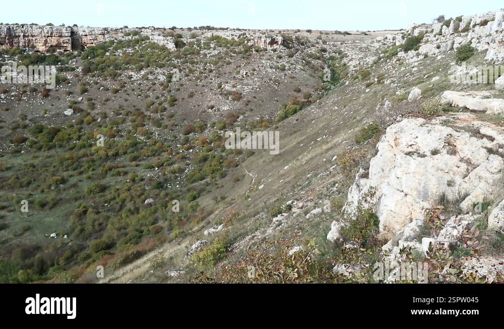 Pulo di Altamura is a doline located on the Murge plateau Stock Video ...