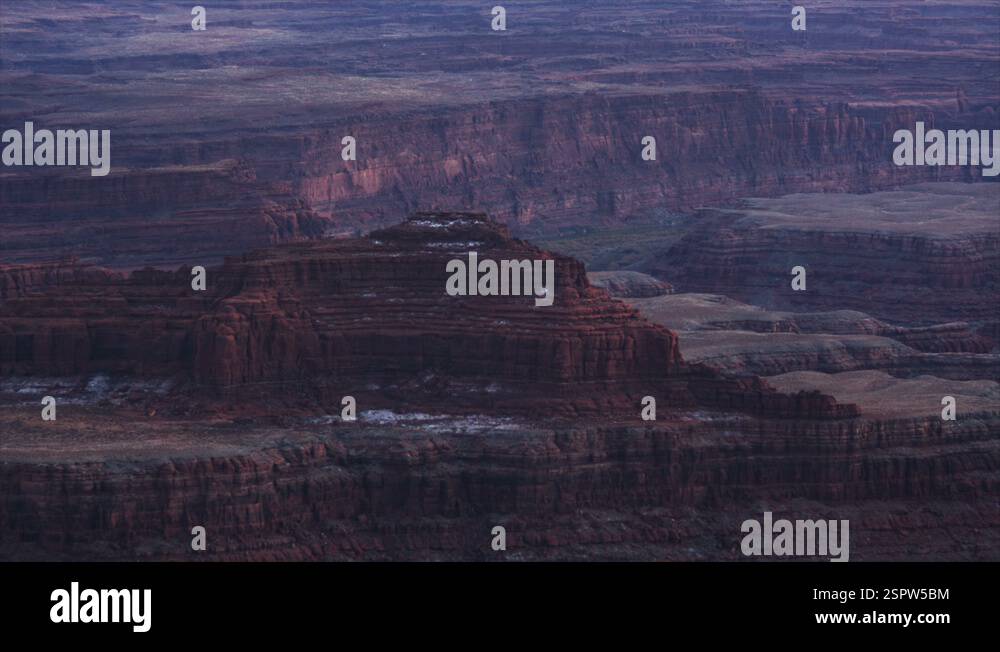 Rock formations with snow Moab Stock Video Footage - Alamy