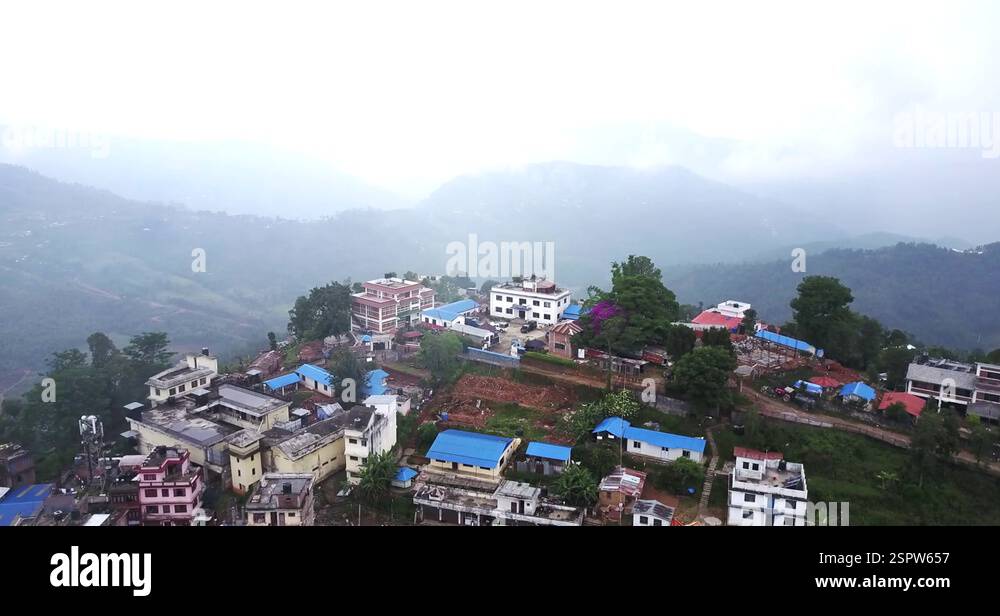 Drone aerial shots Nepal Kathmandu Bhaktapur Bagbazar Dharahara Tower ...