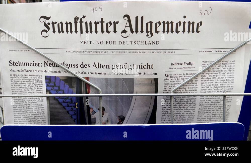 Tilt-down to German Frankfurter Allgemeine Zeitung Stock Video Footage ...