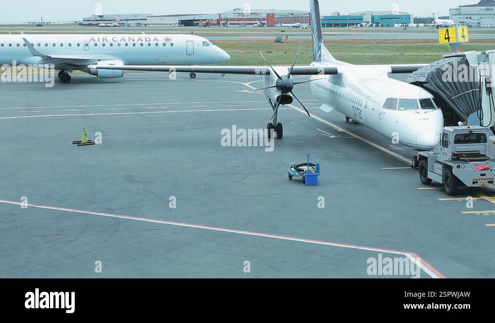 Aircraft Loading Passengers At Airport Sky Bridge Airport Stock Video ...