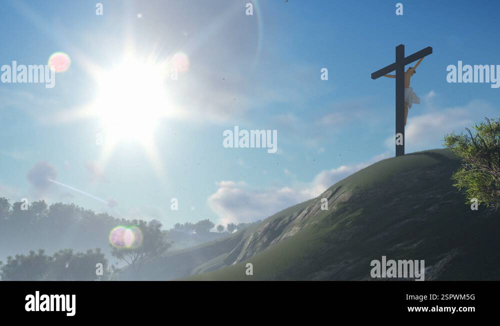 Jesus cross over blue sky Stock Video Footage - Alamy