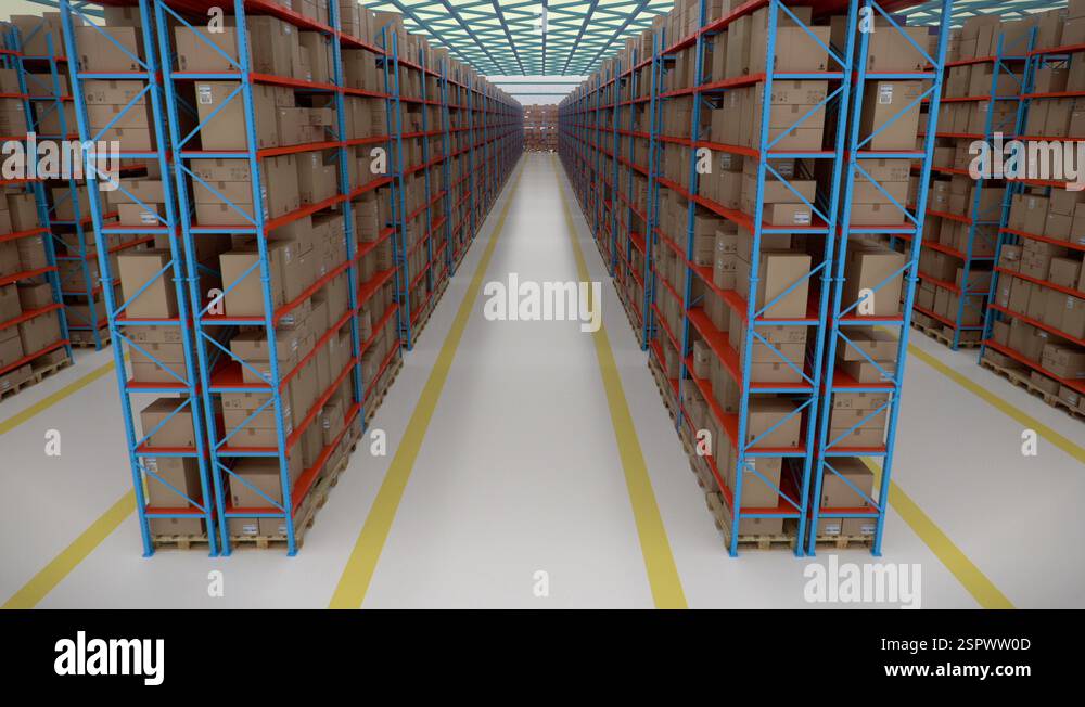 Warehouse looping animation Stock Video Footage - Alamy