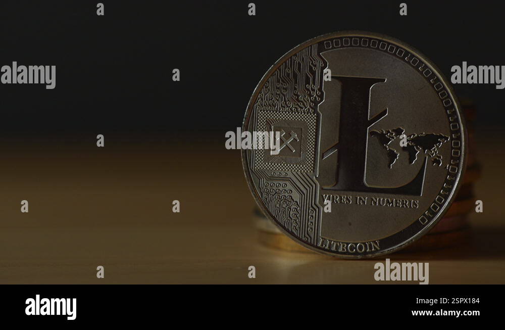 Litecoin coins stacked Stock Video Footage - Alamy