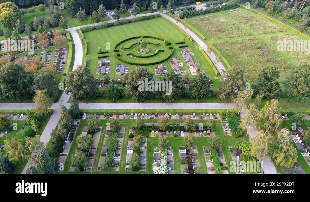 Aerial bird view of cemetery also called graveyard 4k Stock Video ...