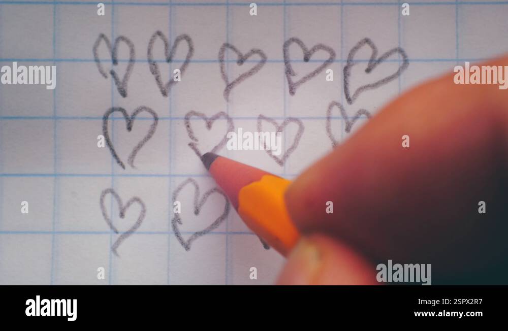 heart symbol draw on paper.close-up Stock Video Footage - Alamy