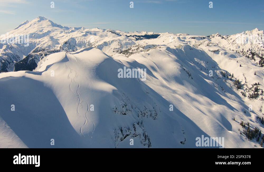 Mt Shuksan Arm Mount Baker Background Aerial Flyover Ski Area ...