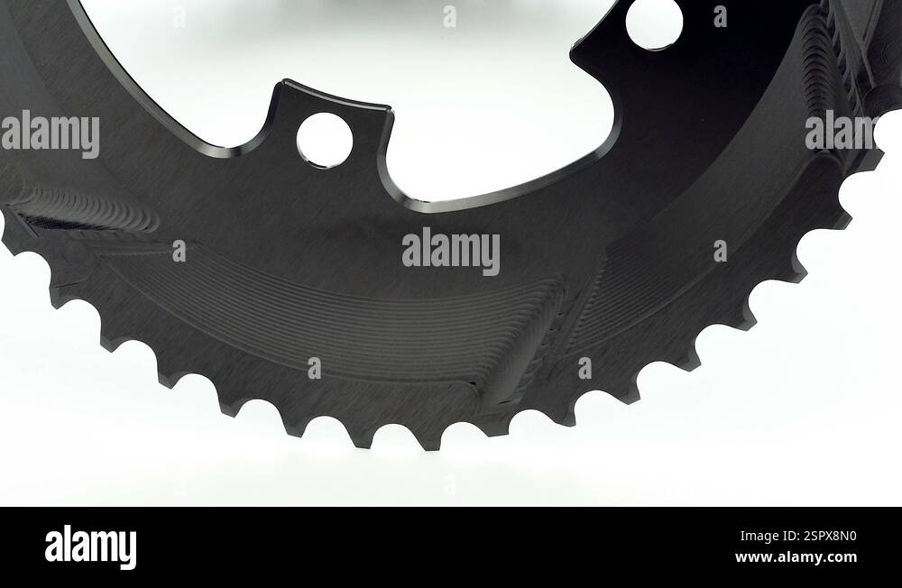 Black oval bicycle chainring gear rotating Stock Video Footage - Alamy