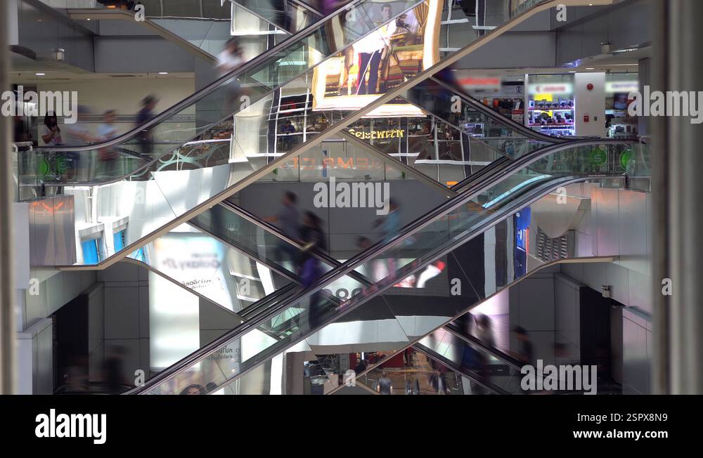 Crowd moving inside modern building, time lapse Stock Video Footage - Alamy