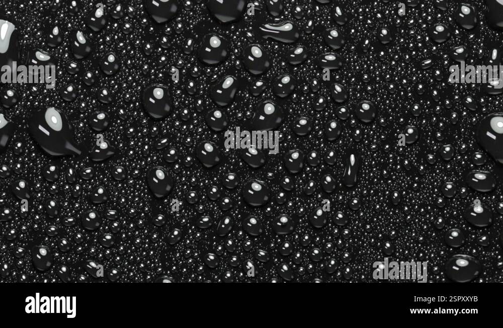 Water background on black. Dew texture of water drops. Condensation on ...