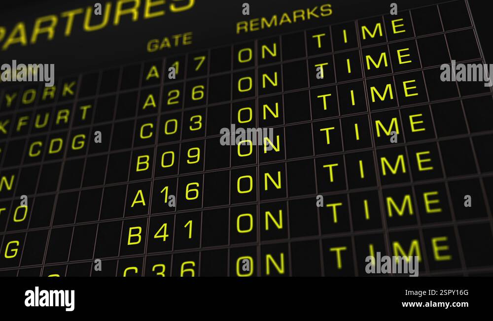 International Airport Timetable All Flights On Time 01 Stock Video ...