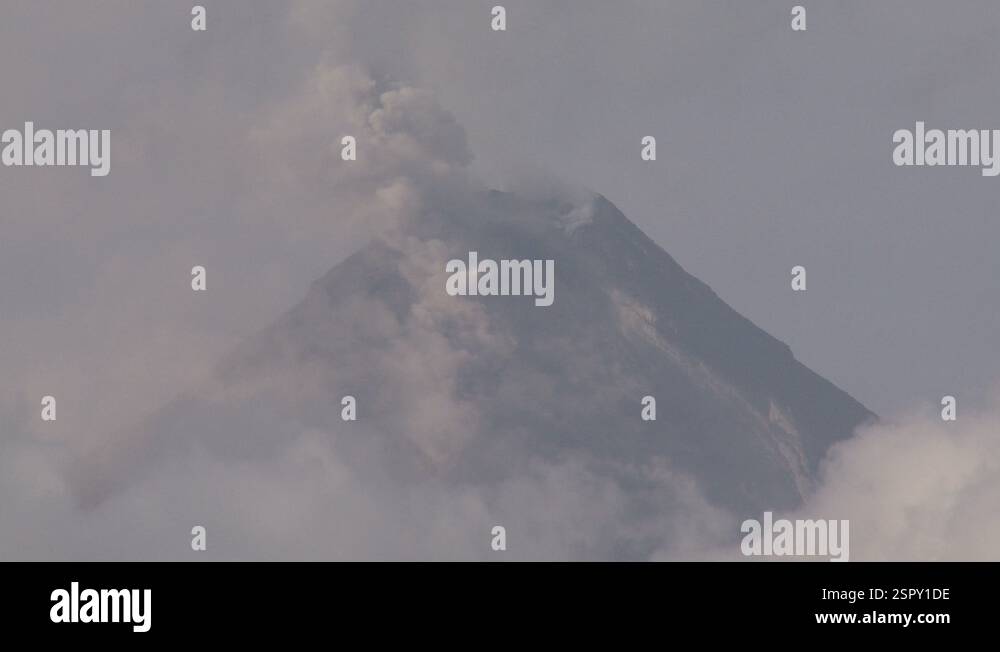 Ash Rises From Crater Of Mayon Volcano Stock Video Footage - Alamy