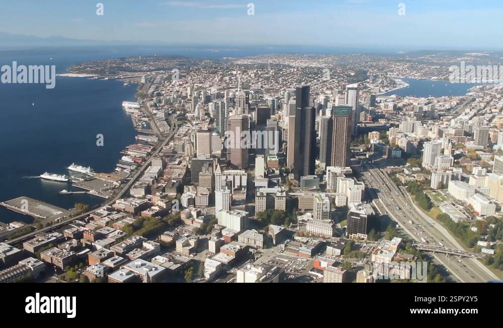 Downtown Seattle Aerial View Stock Video Footage - Alamy