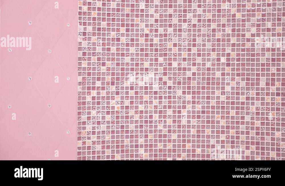 pink ceramic tile with rhinestones in the bathroom, texture, background ...