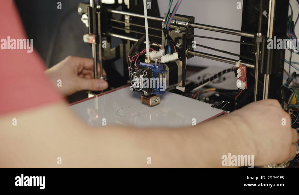 3D printing of plastic image of badge. 4K Stock Video Footage - Alamy