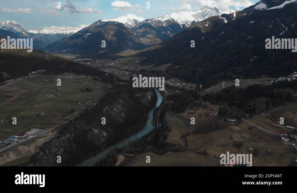 Aerial shot of Tyrolean alps from valley Stock Video Footage - Alamy