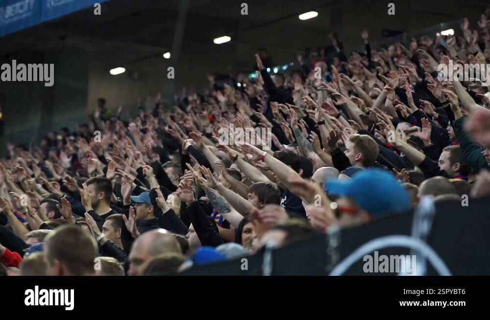 Fans of the CSKA football club in the Russian Premier League Stock ...