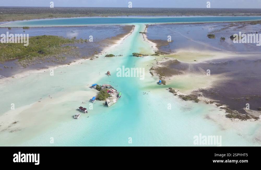 Bright Blue Canal/Channel Located in the Seven Color Lagoon, Bacalar ...