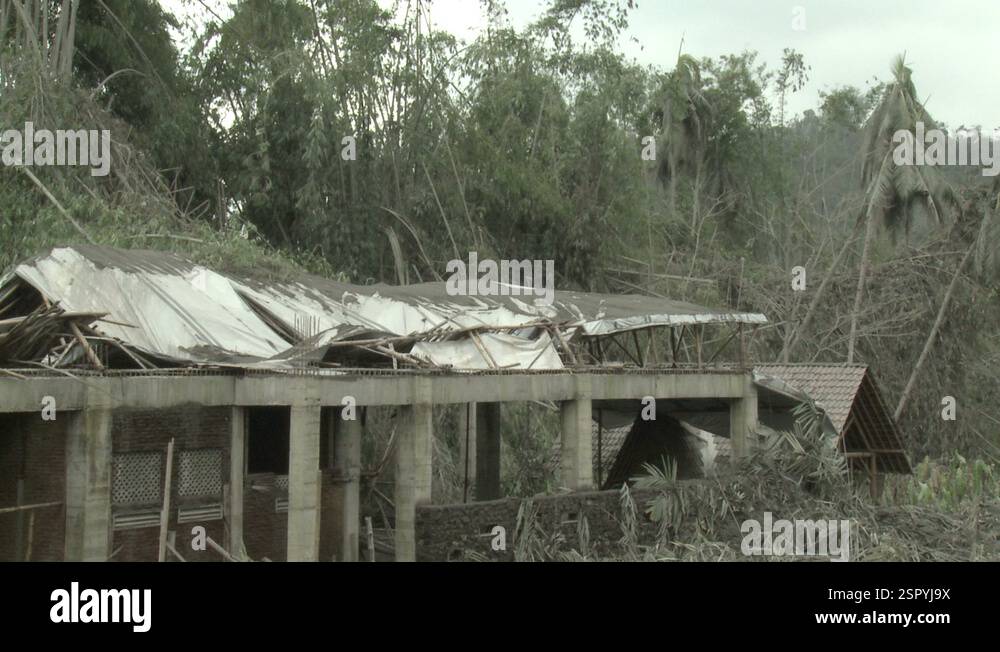 Volcanic Ash Fallout During Merapi Eruption Crisis Indonesia Stock ...