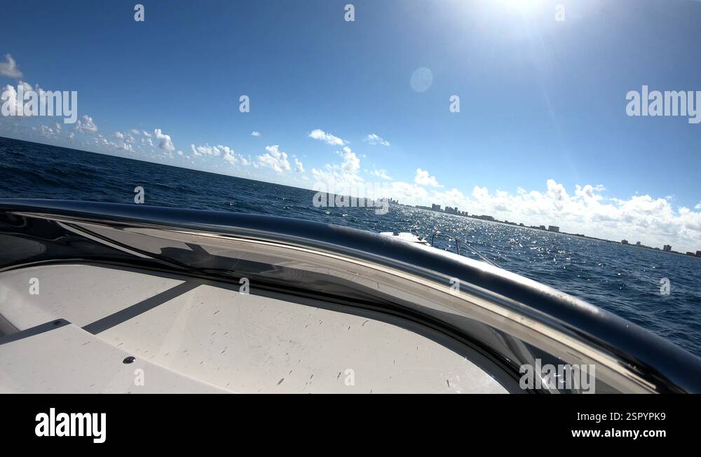 On board front view of a rib navigating fast Stock Video Footage - Alamy